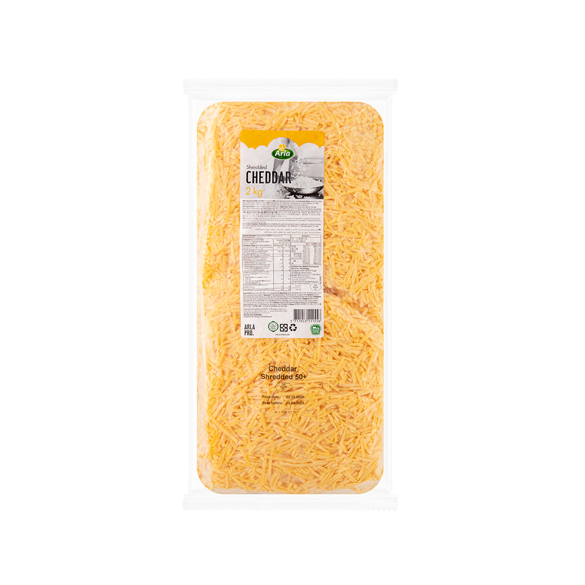 Shredded Cheddar Cheese 2Kg