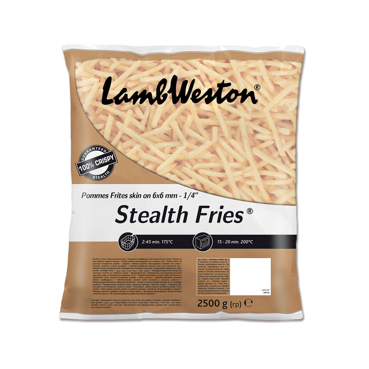 Stealth Fries Straight Cut, Skin-On 6x6mm 2.5kg
